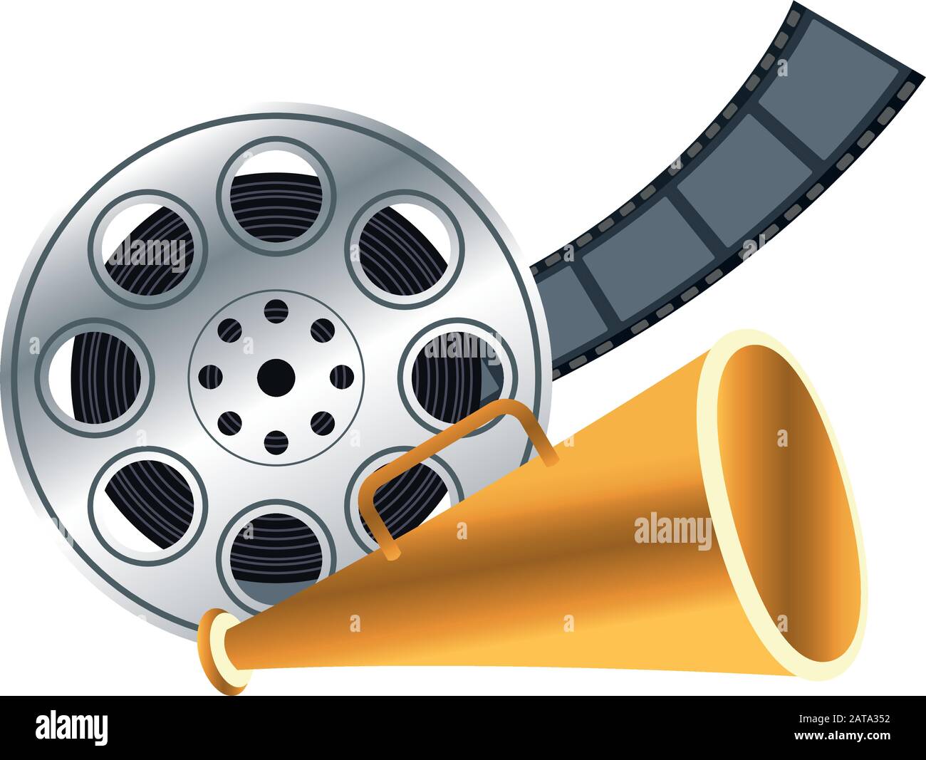 Film reel megaphone icon hi-res stock photography and images - Alamy