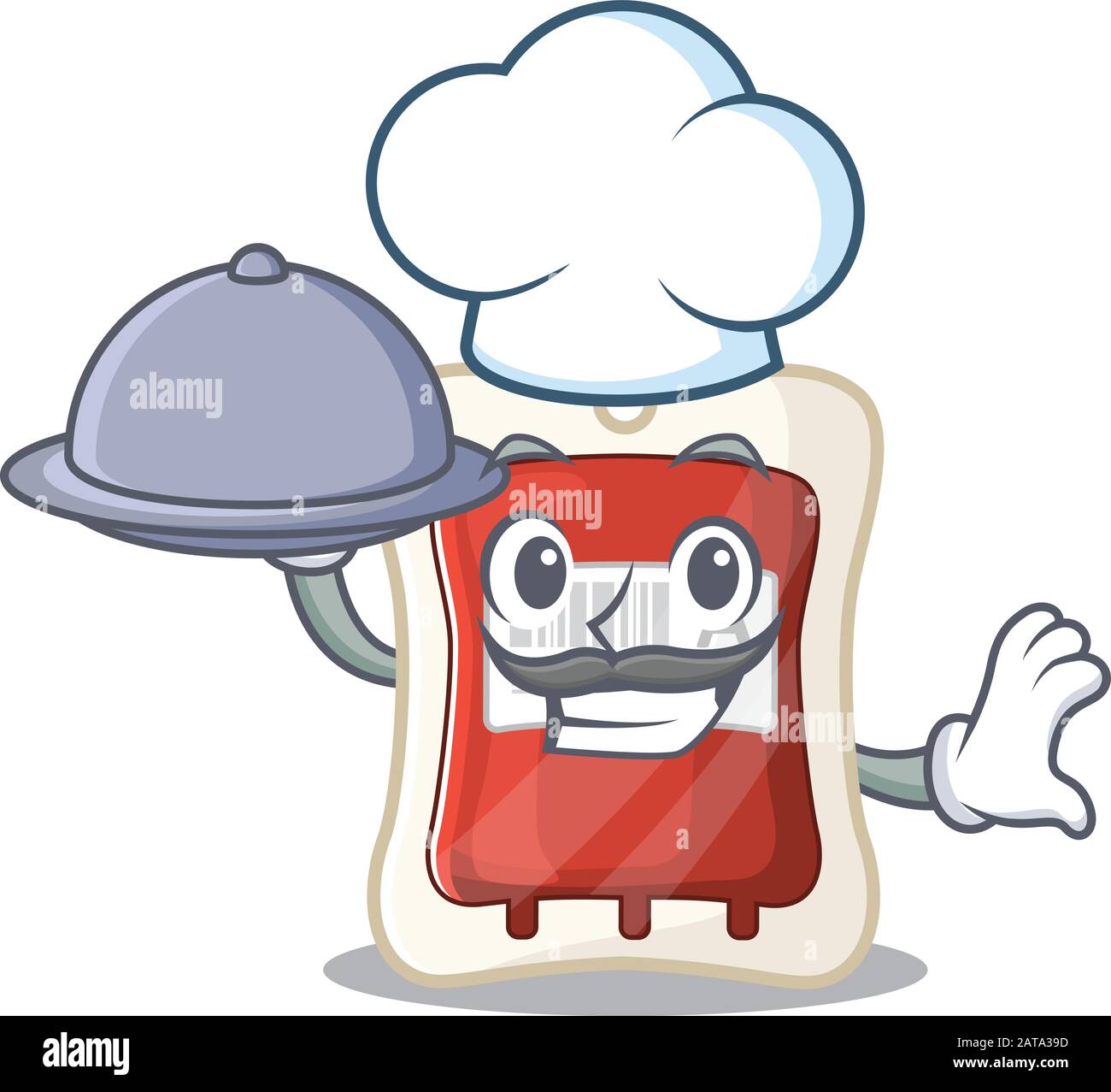 cartoon design of blood bag as a Chef having food on tray Stock Vector ...