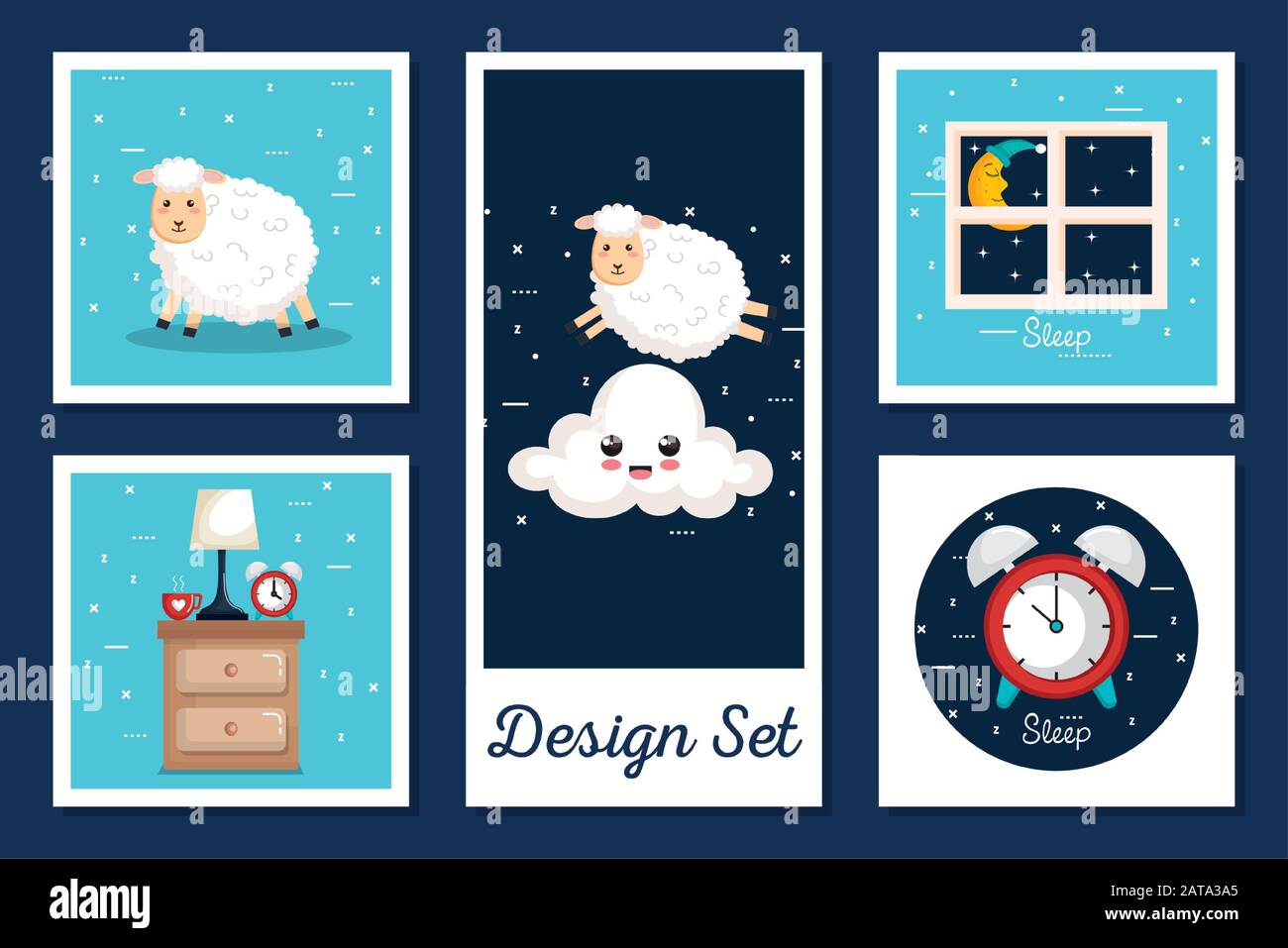 designs set of sleep with cute icons Stock Vector Image & Art - Alamy