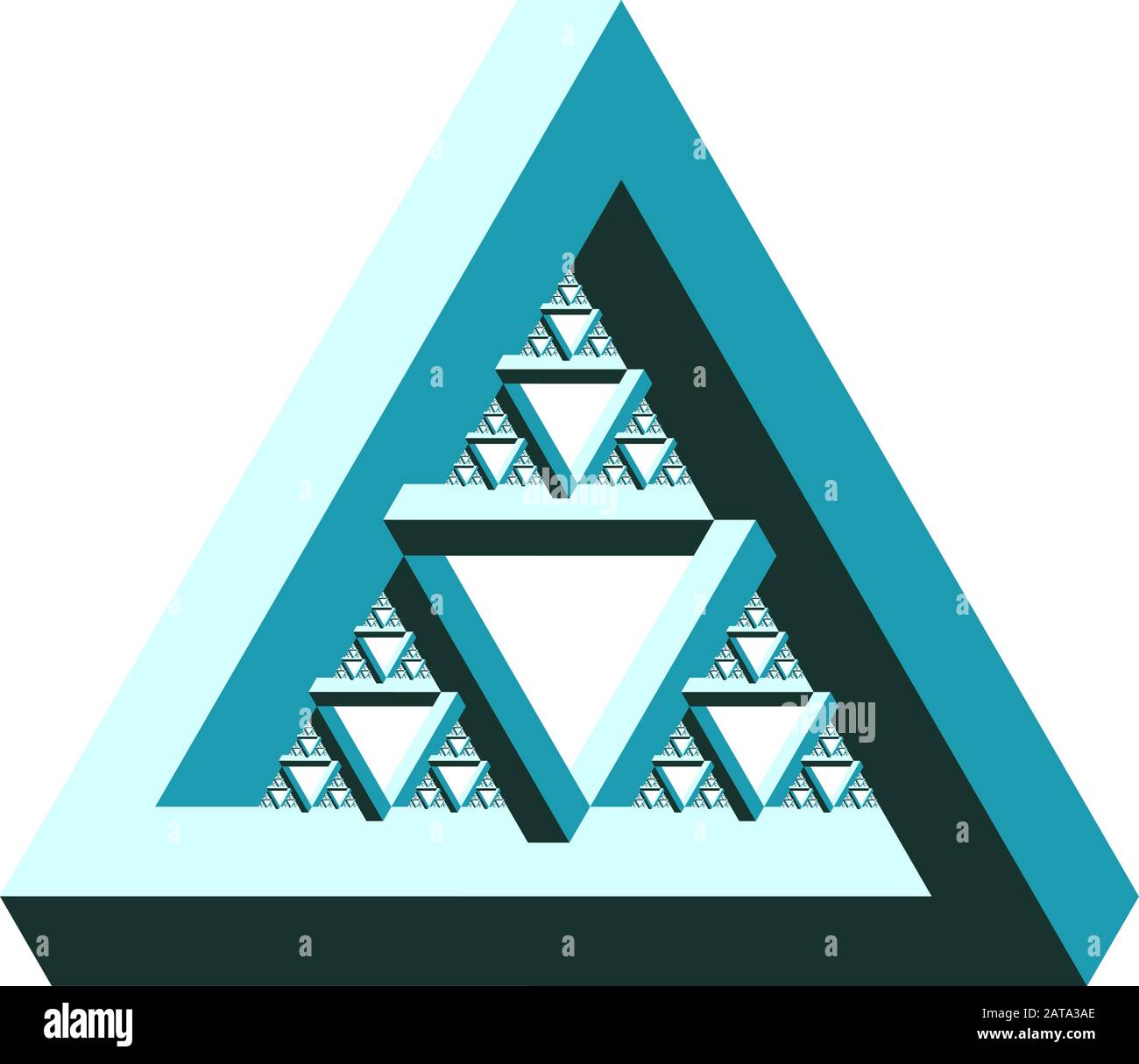 Fractal Penrose Triangle - Impossible Optical Illusion - Vector ...