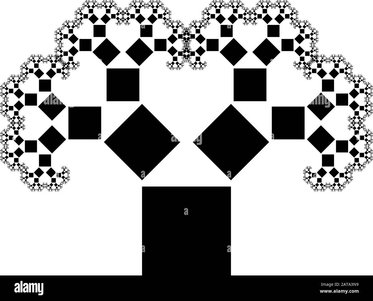 Flat Vector Computer Generated L-system Branching Fractal - Pythagorean ...