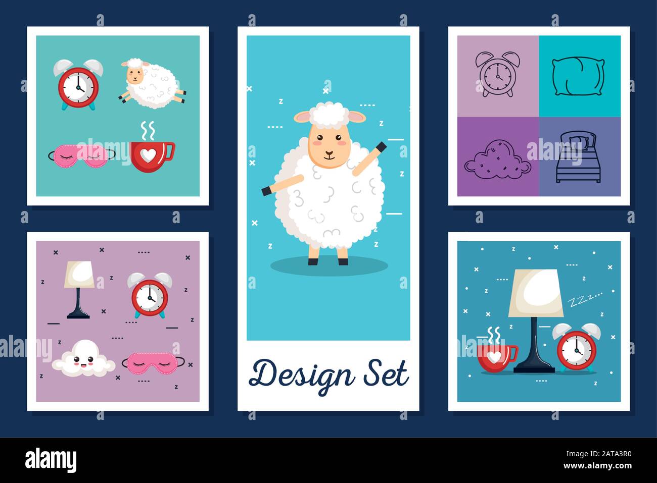designs set of sleep with cute icons Stock Vector Image & Art - Alamy