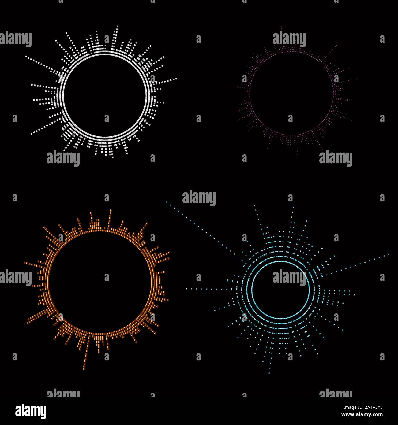Round Music Equalizer Scale - Vector Graphic Element Set Stock Vector ...
