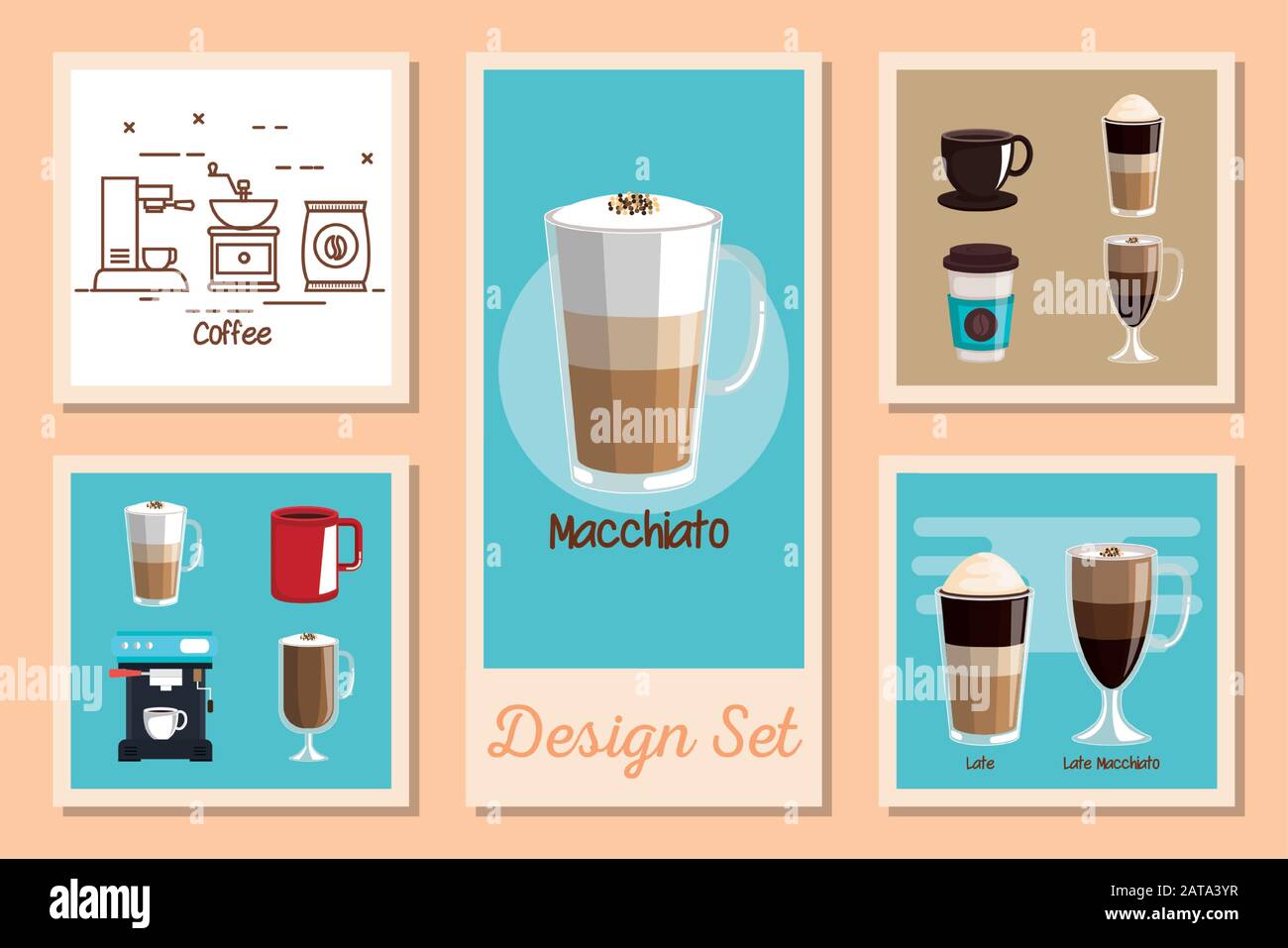 design set of coffee and icons Stock Vector Image & Art - Alamy