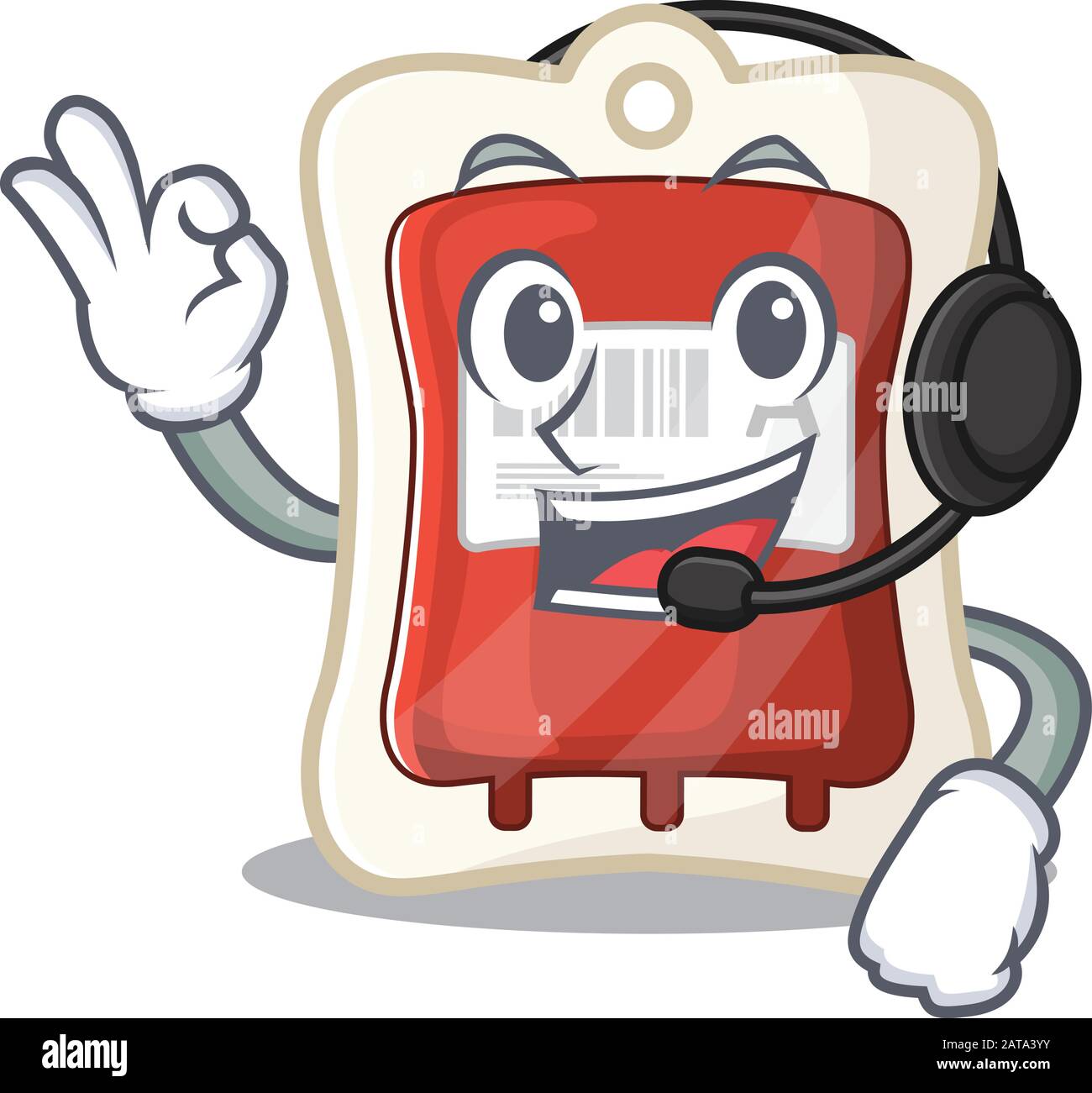 Smiley blood bag cartoon character design wearing headphone Stock ...