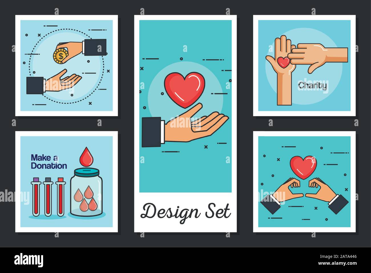 designs set of make a donation with icons Stock Vector Image & Art - Alamy