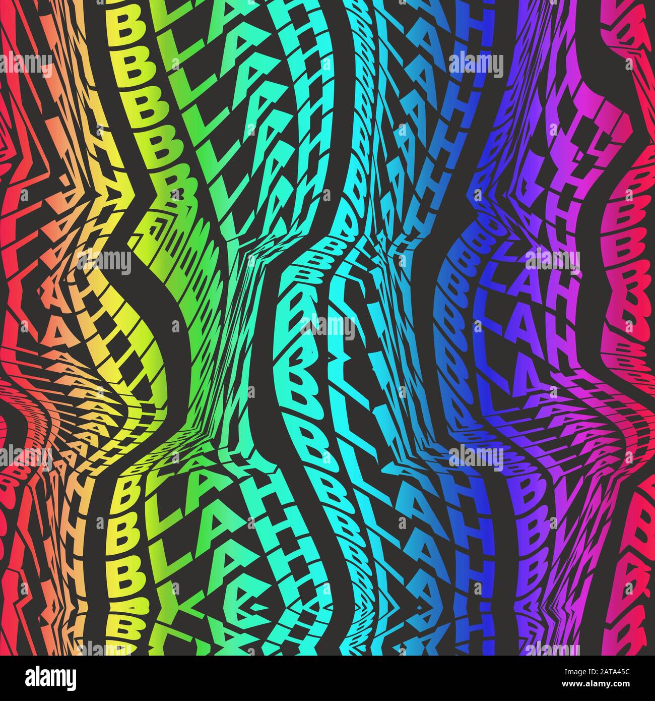 Warped words wavy rainbow type seamless pattern Stock Photo - Alamy