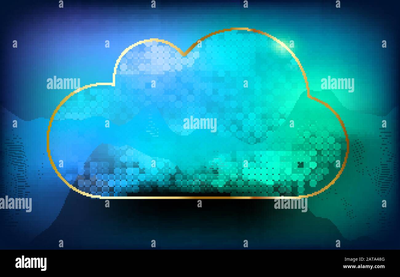 Vector Digital Data Cloud Service Background Stock Vector Image & Art ...