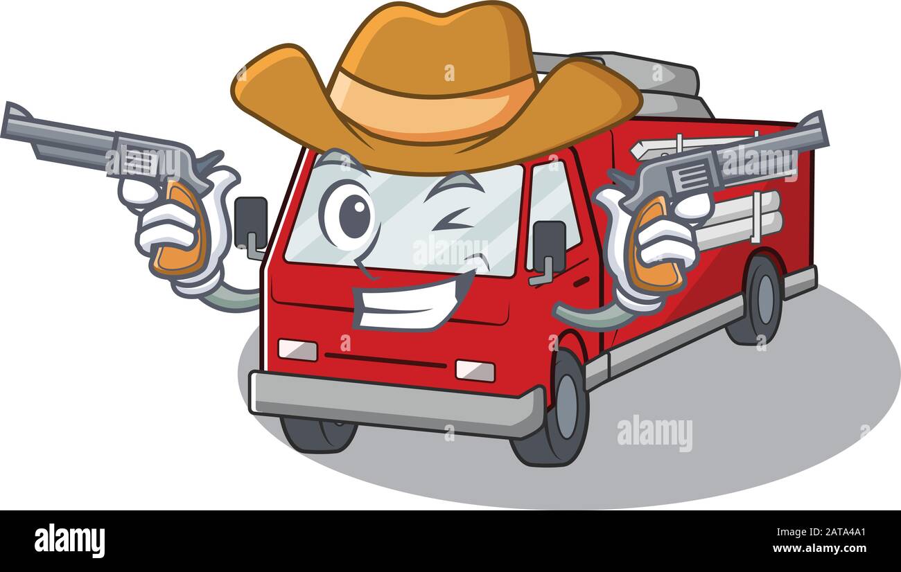 Fire truck dressed as a Cowboy having guns Stock Vector Image & Art - Alamy
