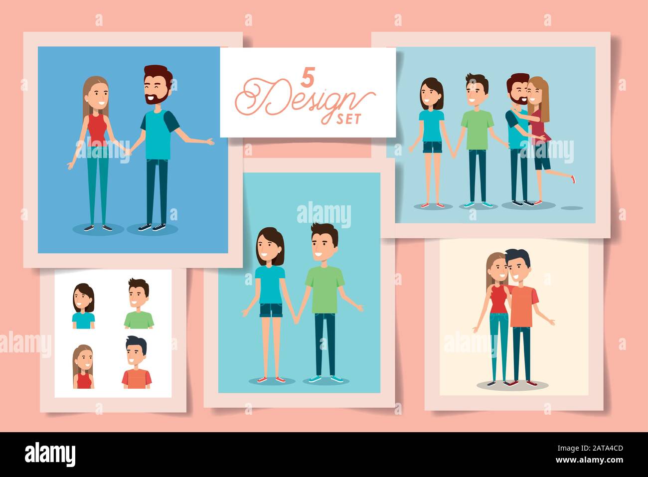 five designs of young couple lovely Stock Vector Image & Art - Alamy
