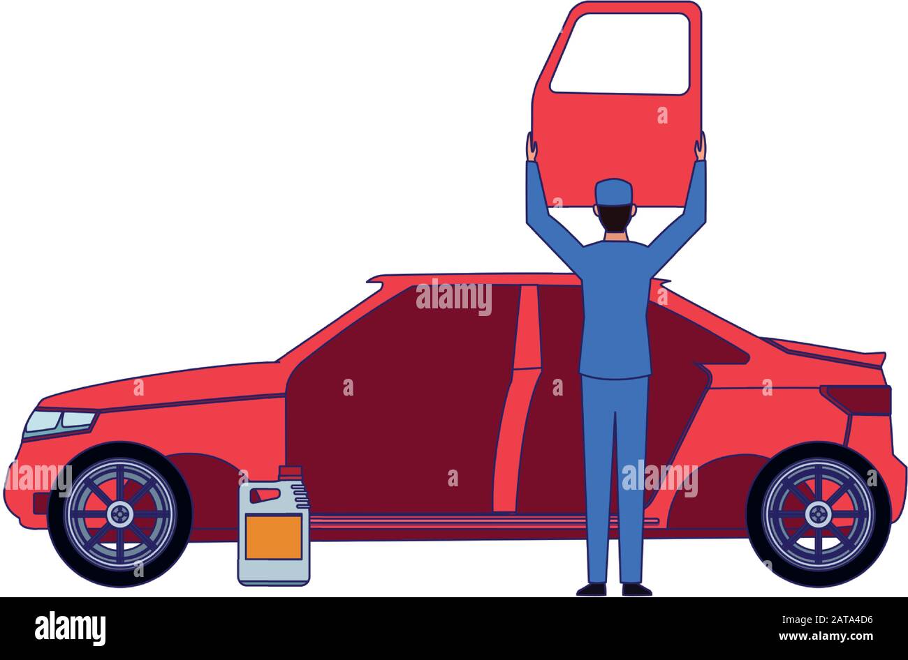 Car in auto body Stock Vector Images - Alamy