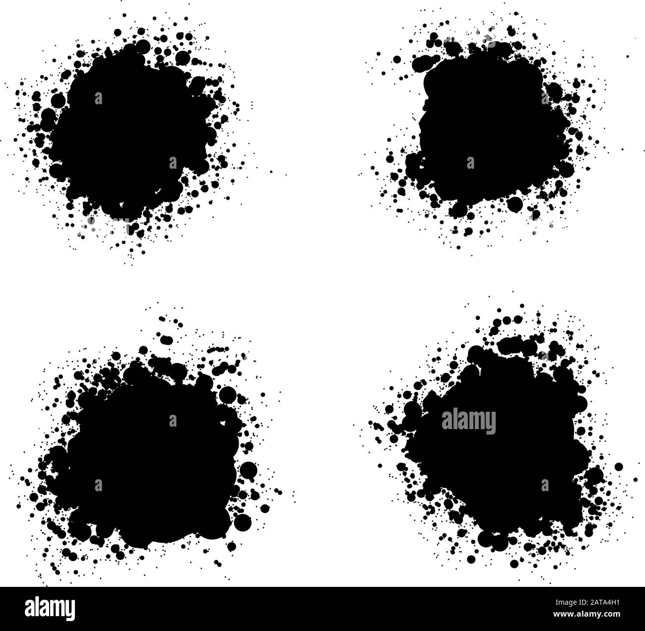 Black Mud Splatters - Grunge Vector Illustration Stock Vector Image ...