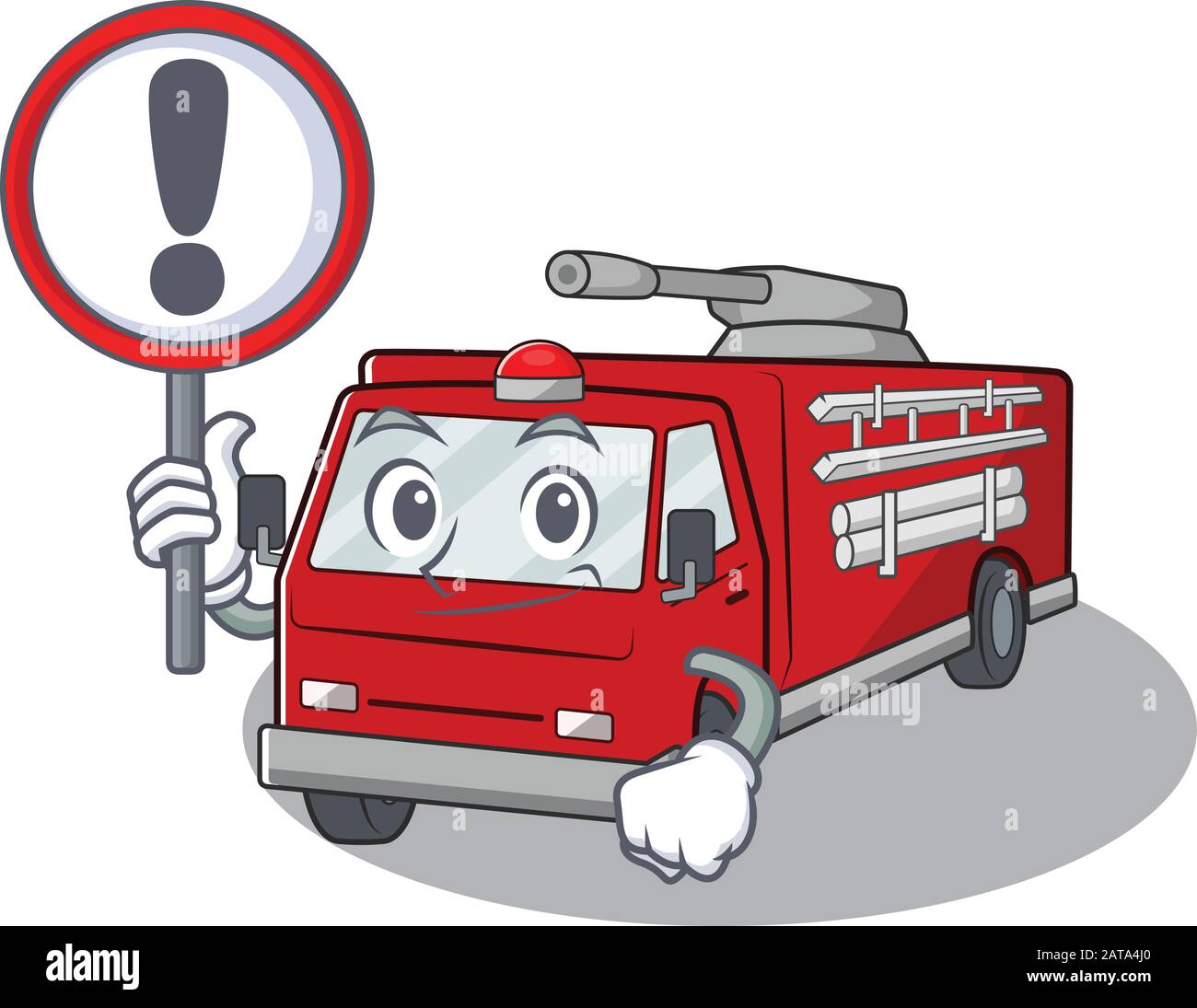 cool and funny fire truck raised up a Sign Stock Vector Image & Art - Alamy