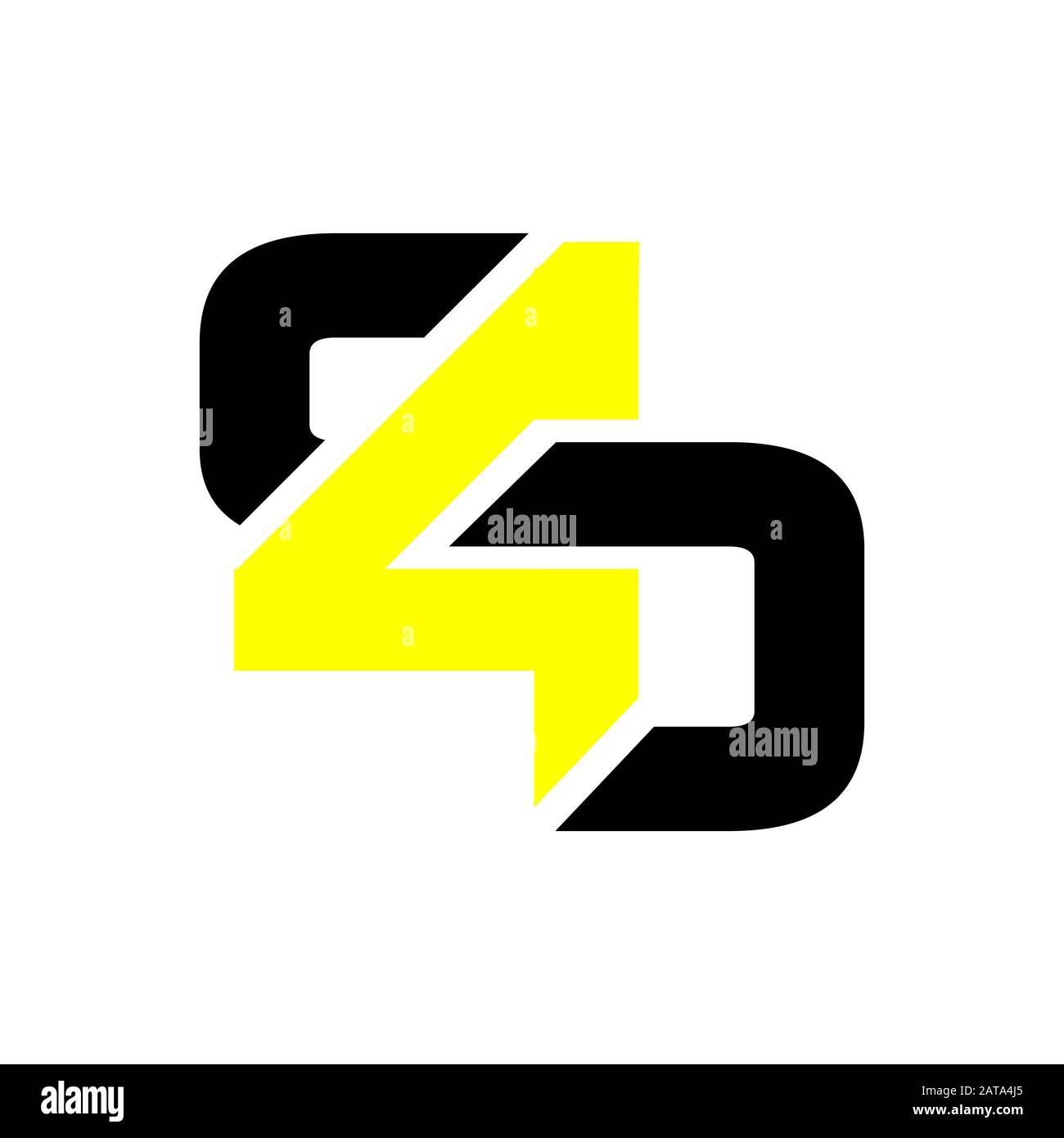 creative connected S4 logo tech graphic concept vector illustration ...