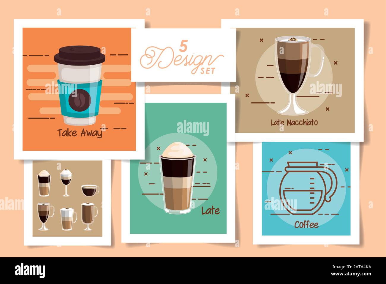five designs of coffee and icons Stock Vector Image & Art - Alamy