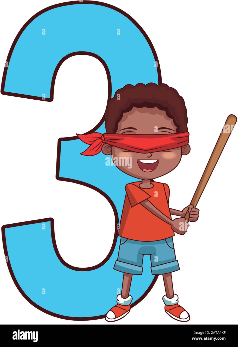 number three and cartoon boy icon Stock Vector Image & Art - Alamy