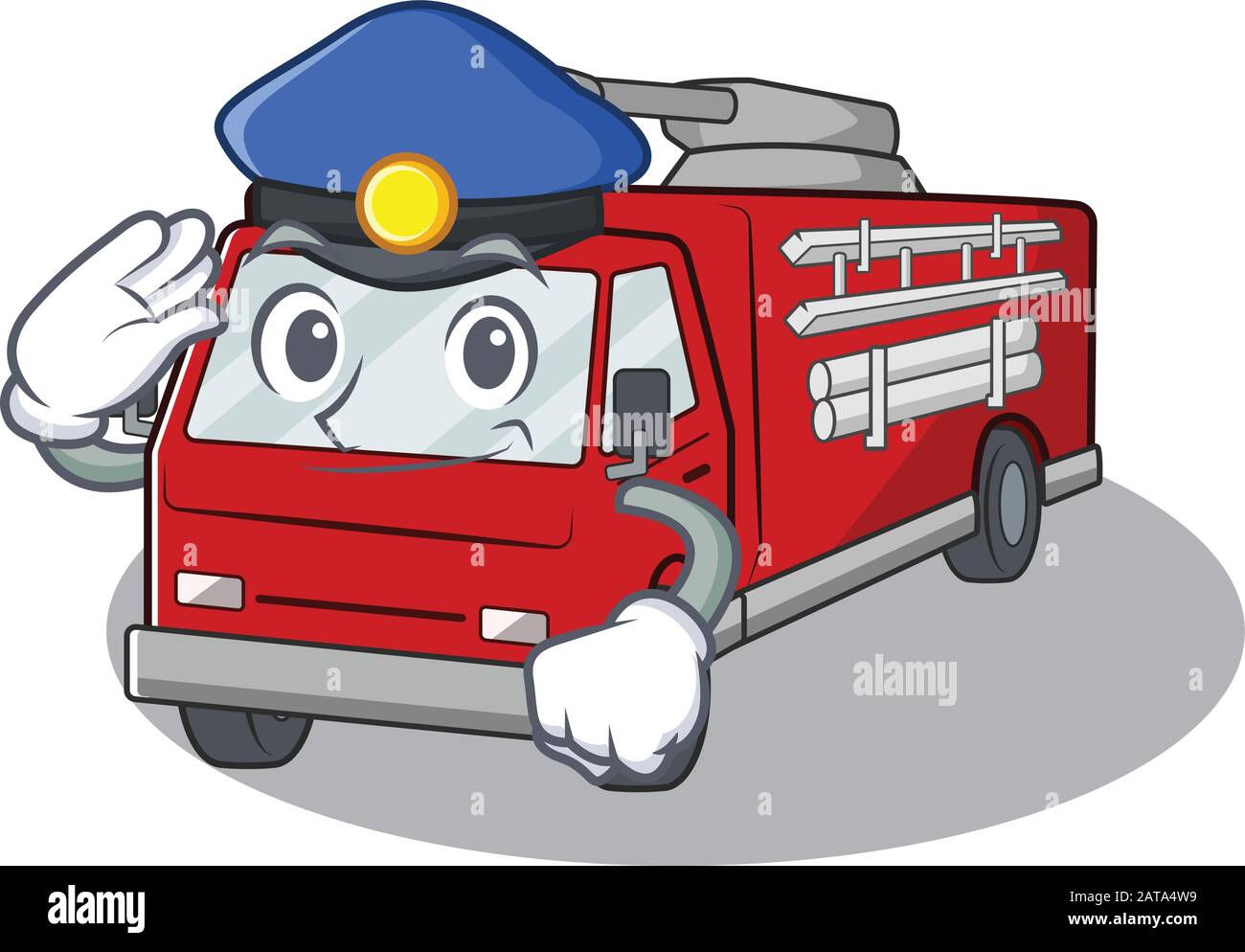 Fire truck Cartoon mascot performed as a Police officer Stock Vector ...