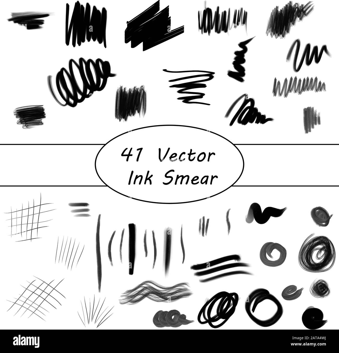 Vector Black Ink Smear Set Stock Vector Image & Art - Alamy
