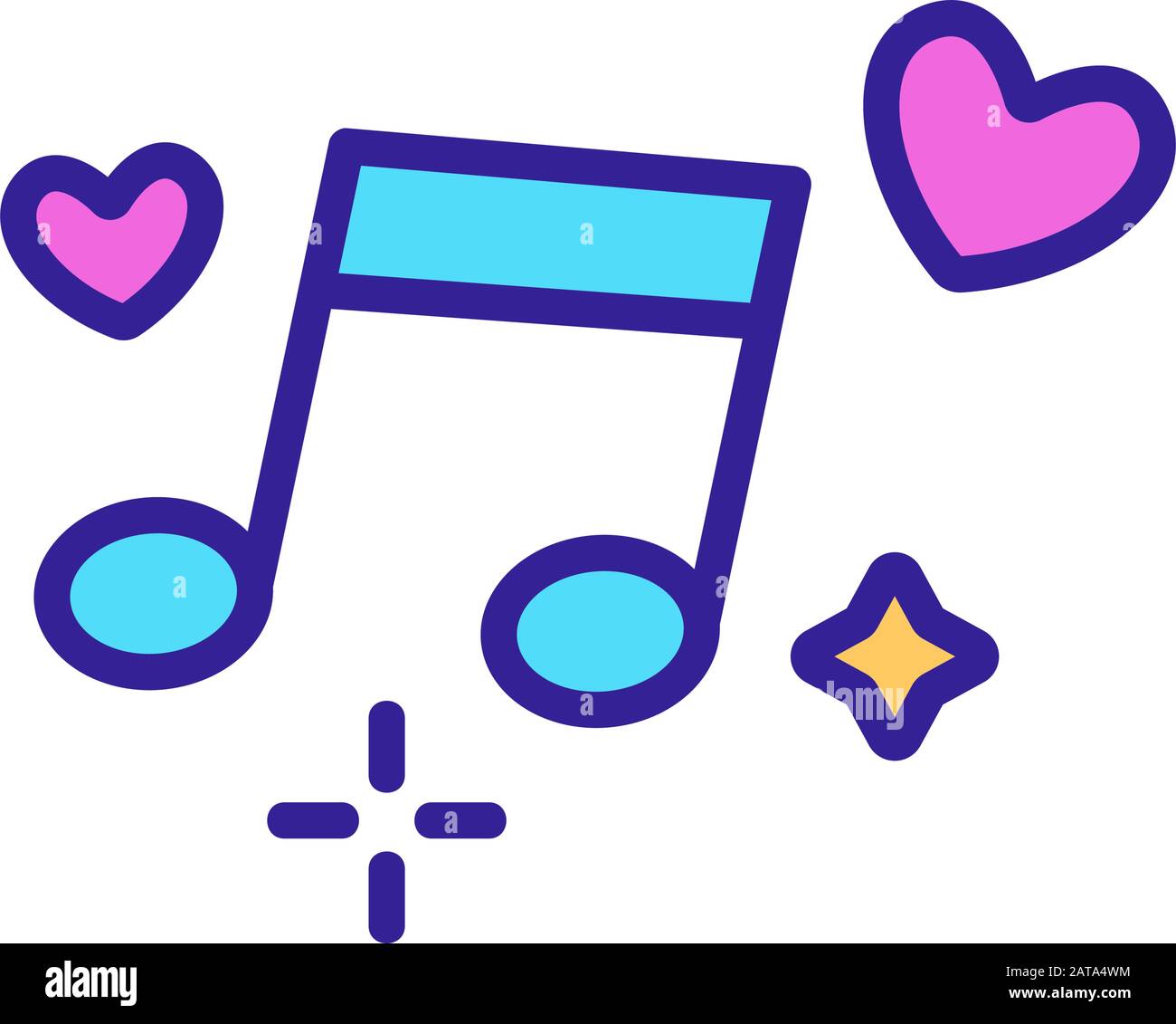 Wedding music icon vector. Isolated contour symbol illustration Stock ...