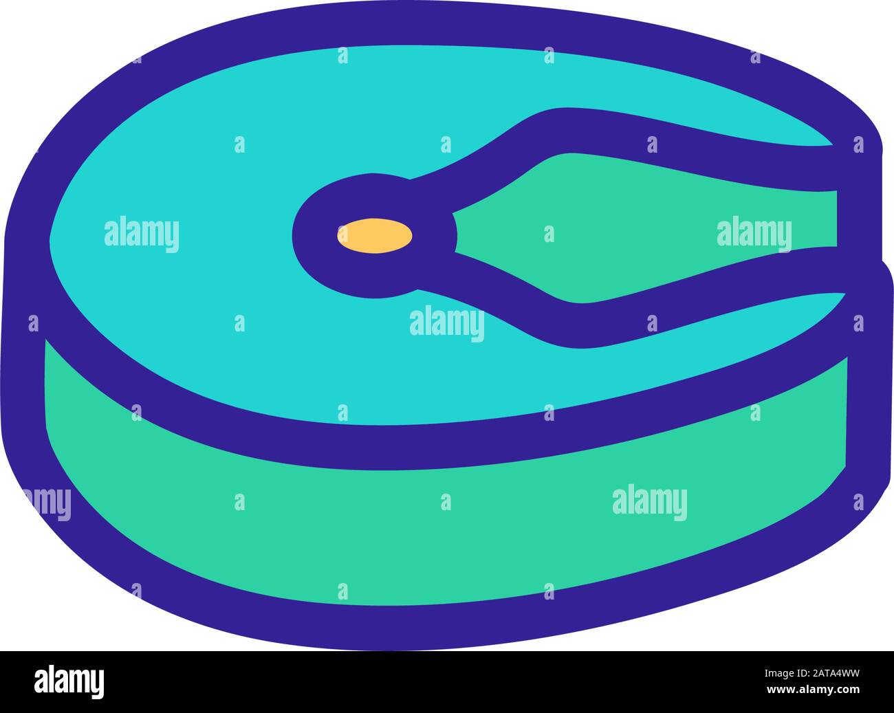 salmon fillet icon vector. Isolated contour symbol illustration Stock ...