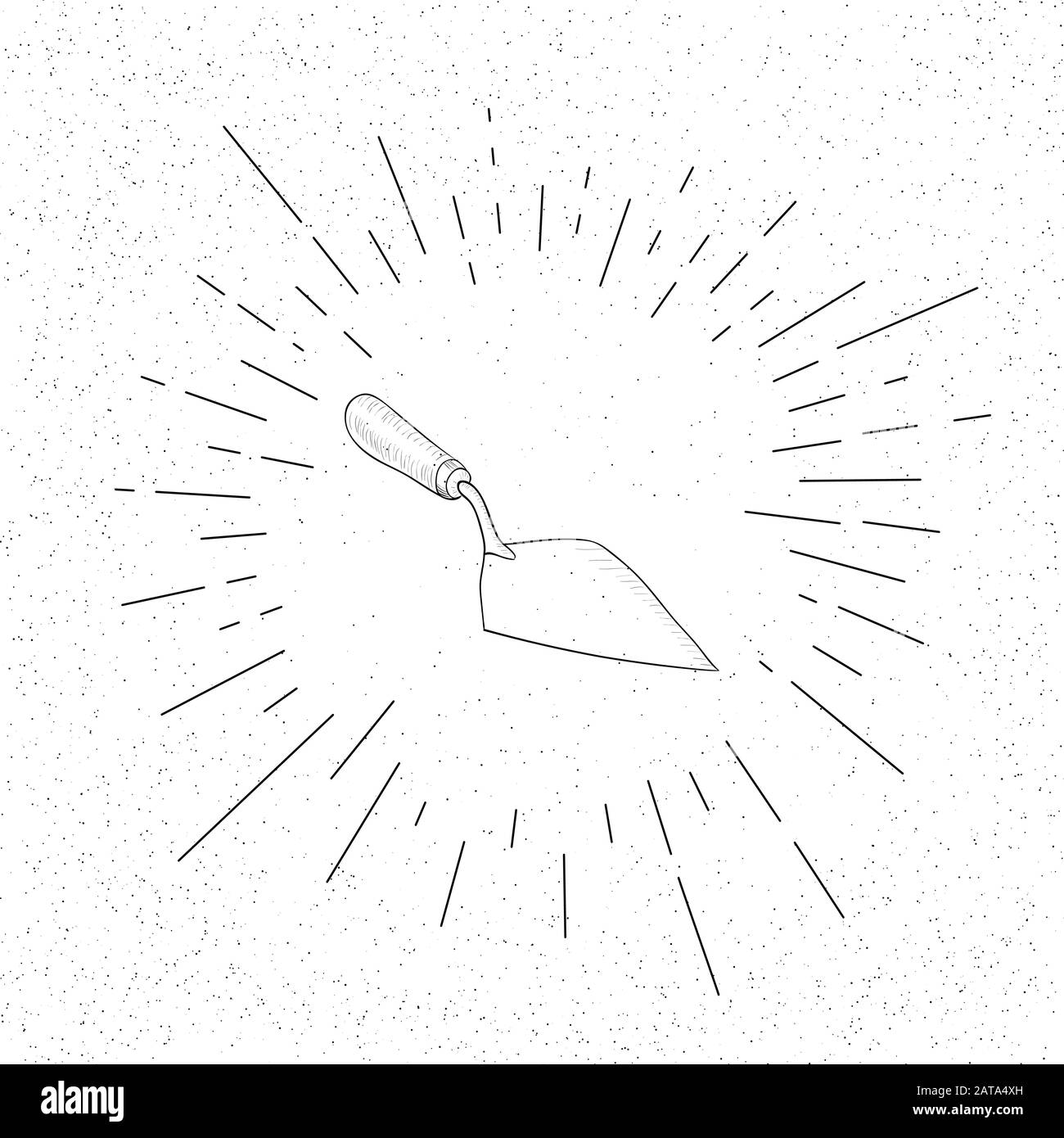 Hand Drawn Symbol of Mortar Trowel - Doodle Vector Hatch Icon Stock ...