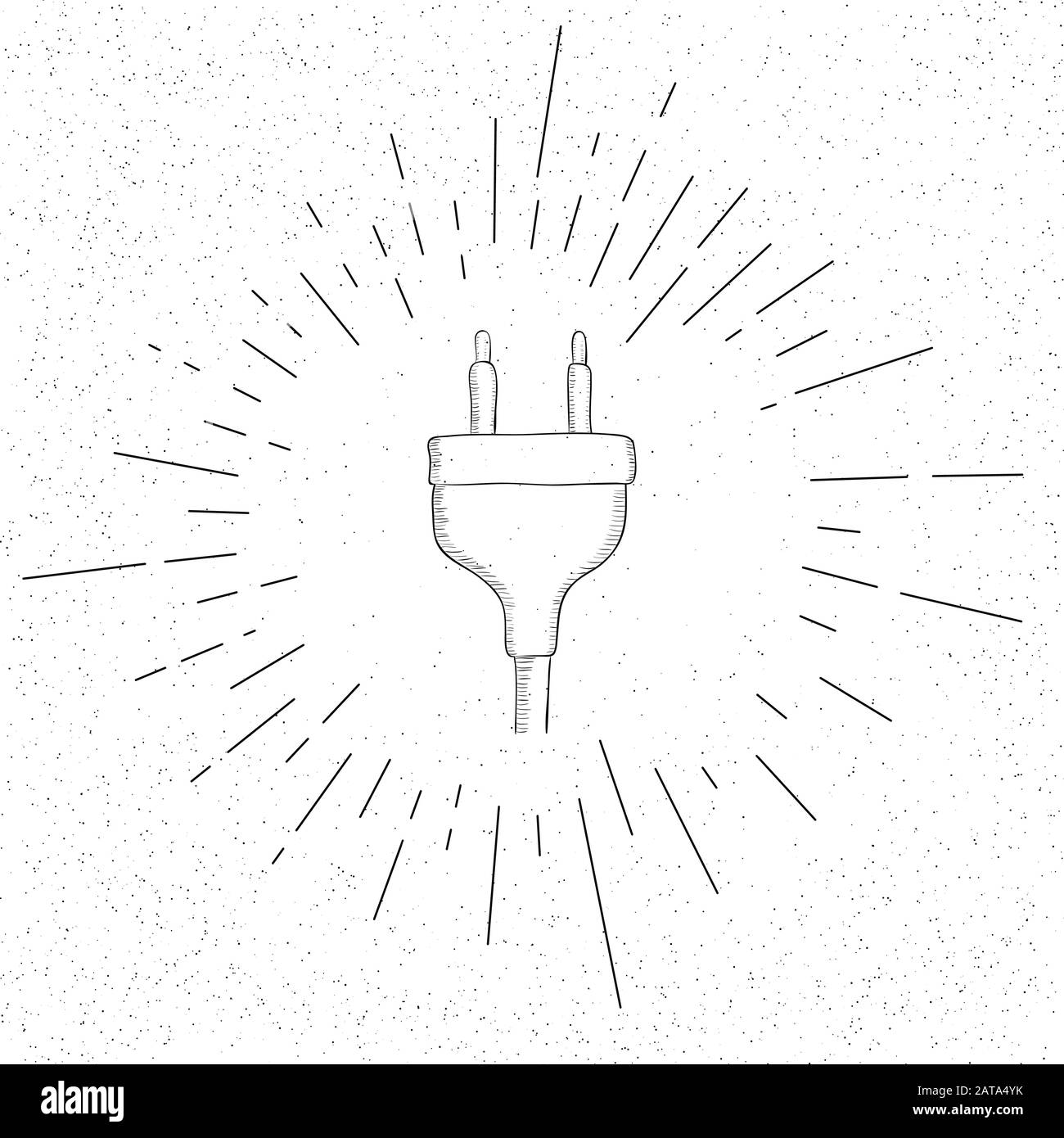 Hand Drawn Symbol of Plug - Doodle Vector Hatch Icon Stock Vector Image ...