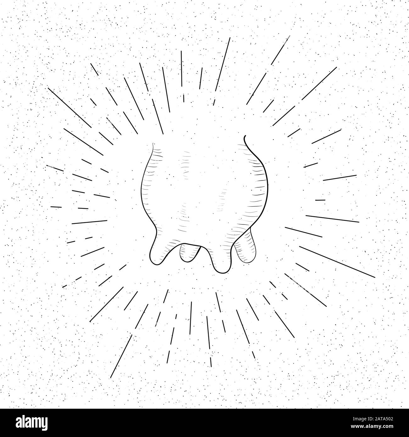 Hand Drawn Symbol of Cow Udder - Doodle Vector Hatch Icon Stock Vector ...