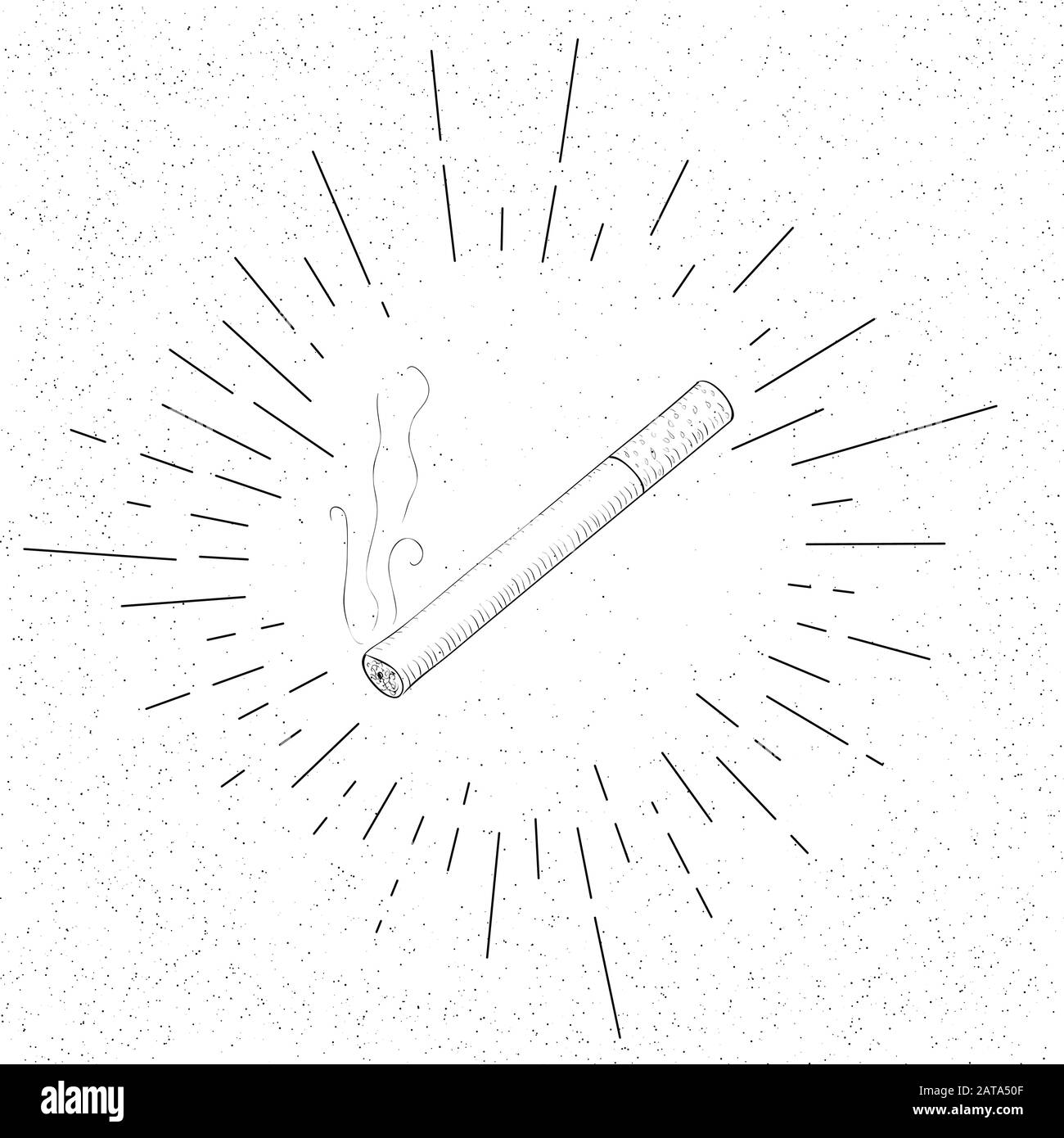 Hand Drawn Symbol of Smoking Cigarette - Doodle Vector Hatch Icon Stock ...