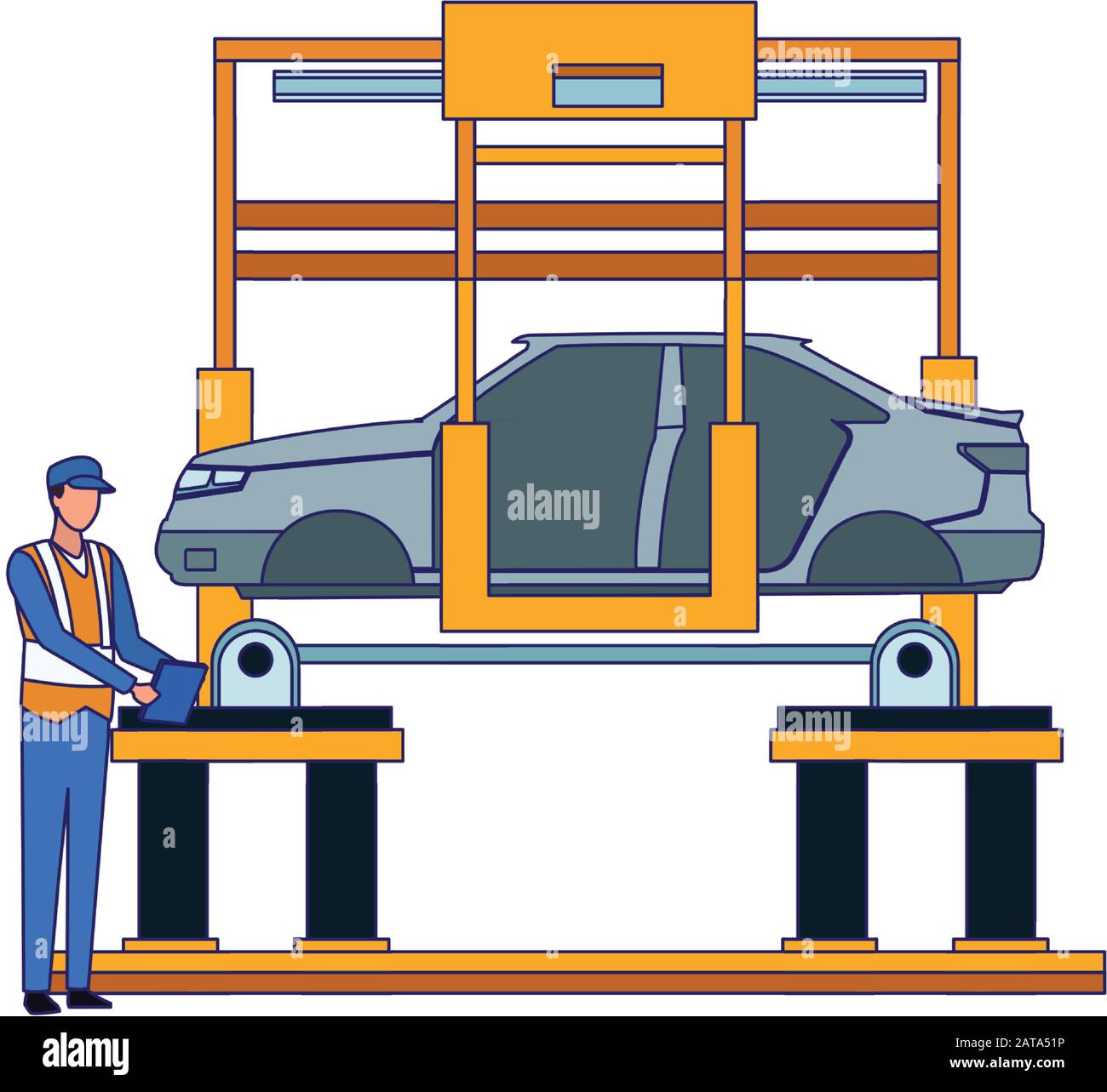 Lifting a wheel Stock Vector Images - Alamy