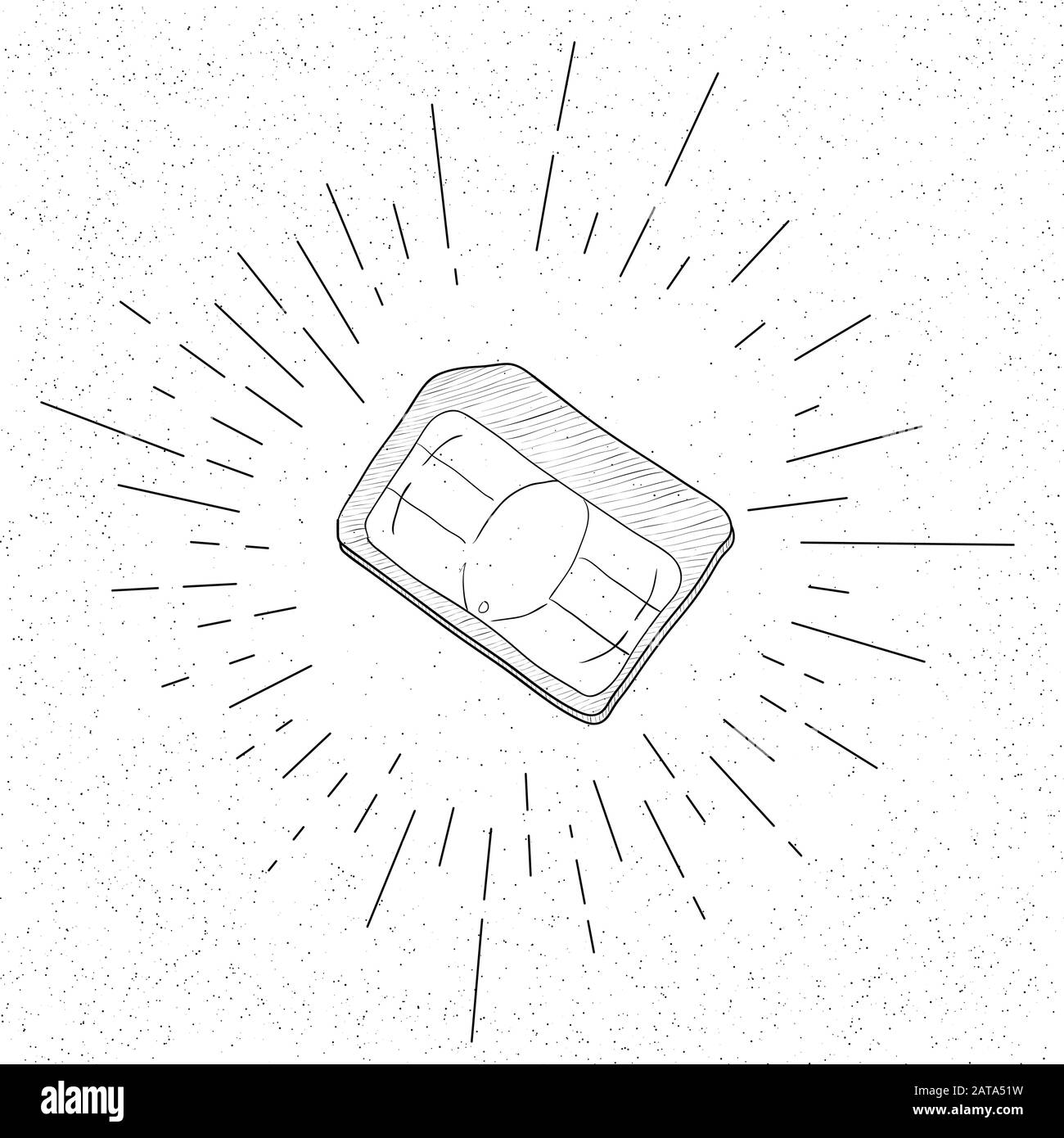 Hand Drawn Symbol of Mobile Cellular Phone SIM Card - Doodle Vector ...