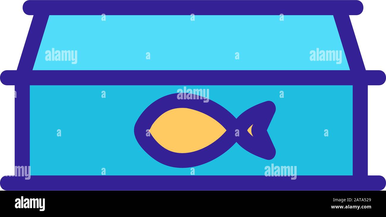 Canned fish icon vector. Isolated contour symbol illustration Stock ...