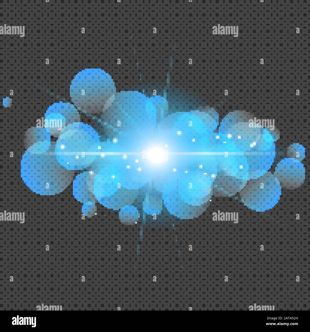 Blue Shine Flare Flash with Bokeh Effect on Transparent Background ...