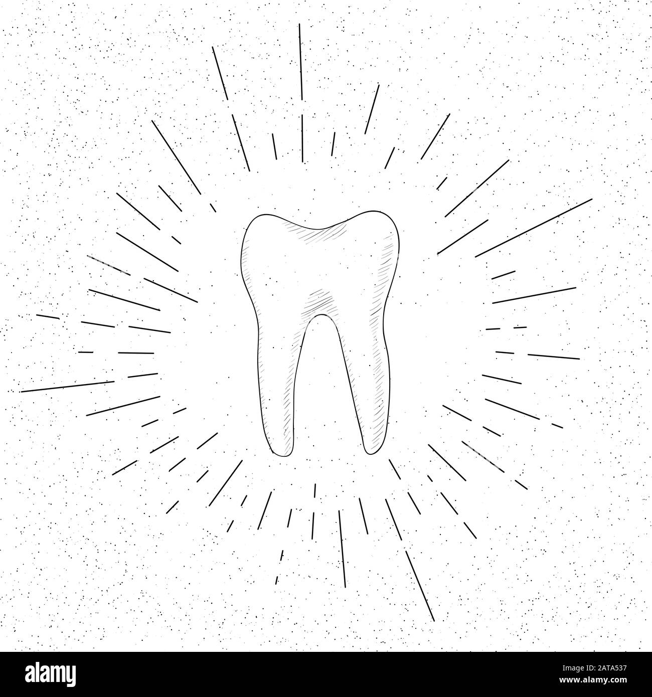 Hand Drawn Symbol of Premolar Tooth - Doodle Vector Hatch Icon Stock ...