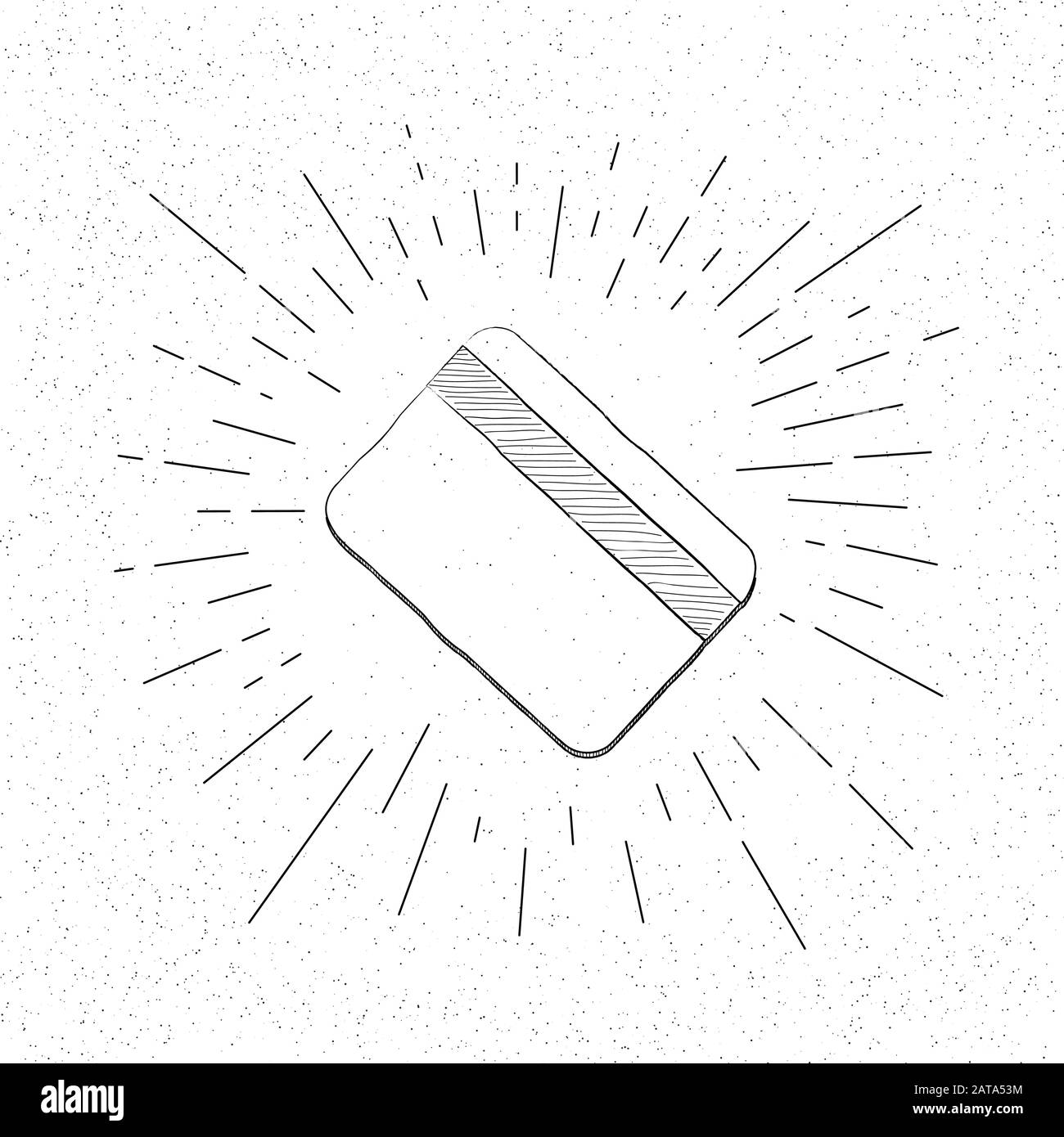 Hand Drawn Symbol of Plastic Credit Card - Doodle Vector Hatch Icon ...