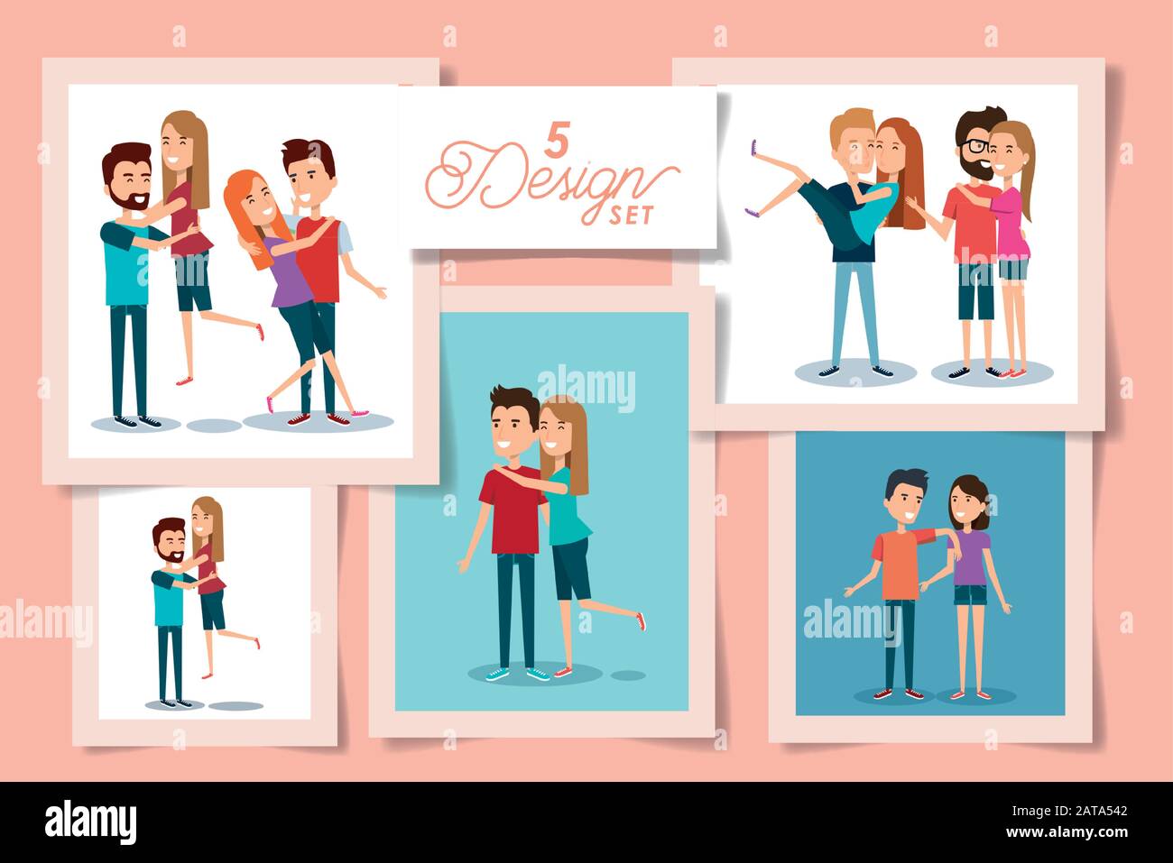 five designs of young couple lovely Stock Vector Image & Art - Alamy