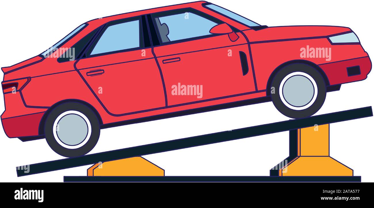 car repair design of elevated car in a lifting icon Stock Vector Image ...
