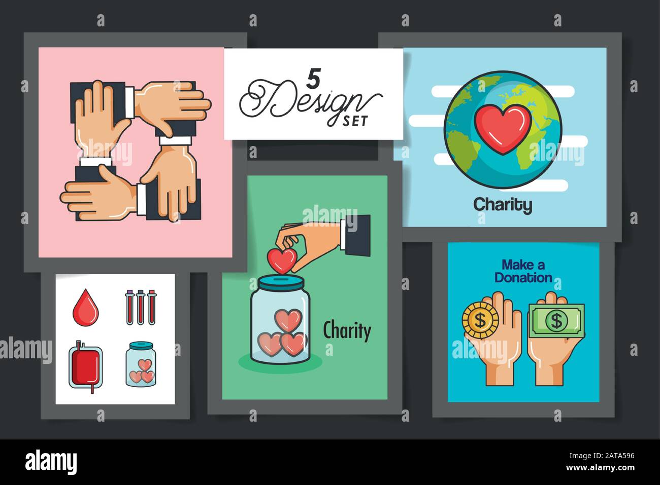 five designs of make a donation with icons Stock Vector Image & Art - Alamy