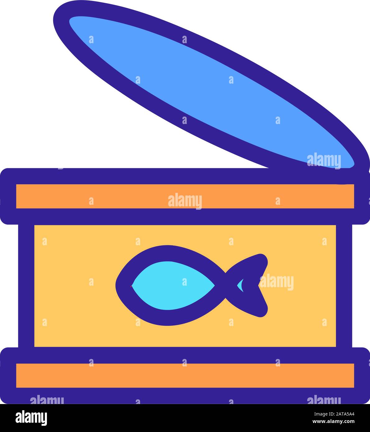 Canned fish icon vector. Isolated contour symbol illustration Stock ...