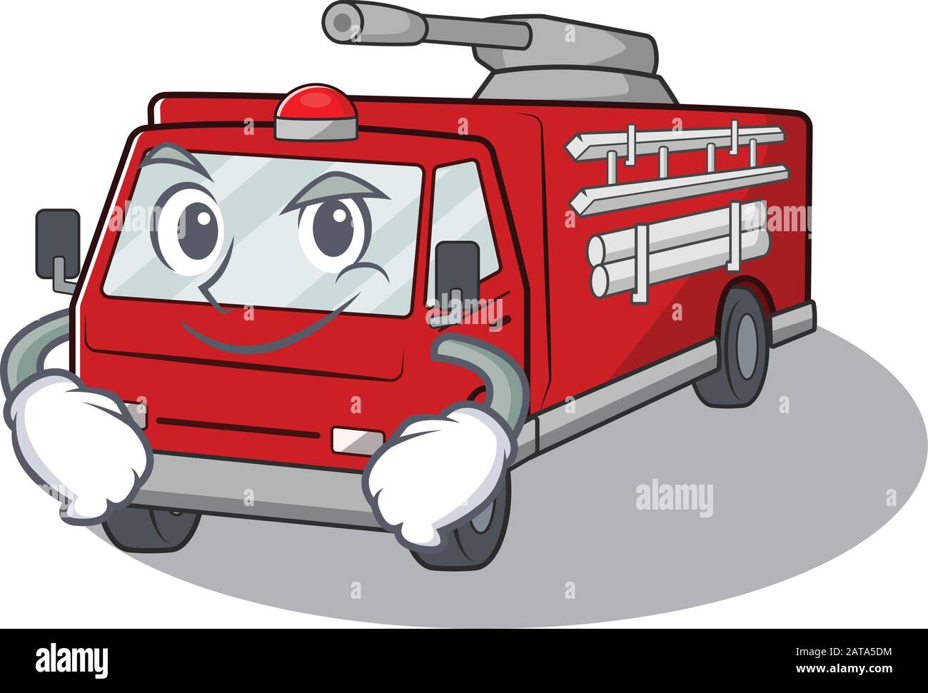 Cool fire truck mascot character with Smirking face Stock Vector Image ...