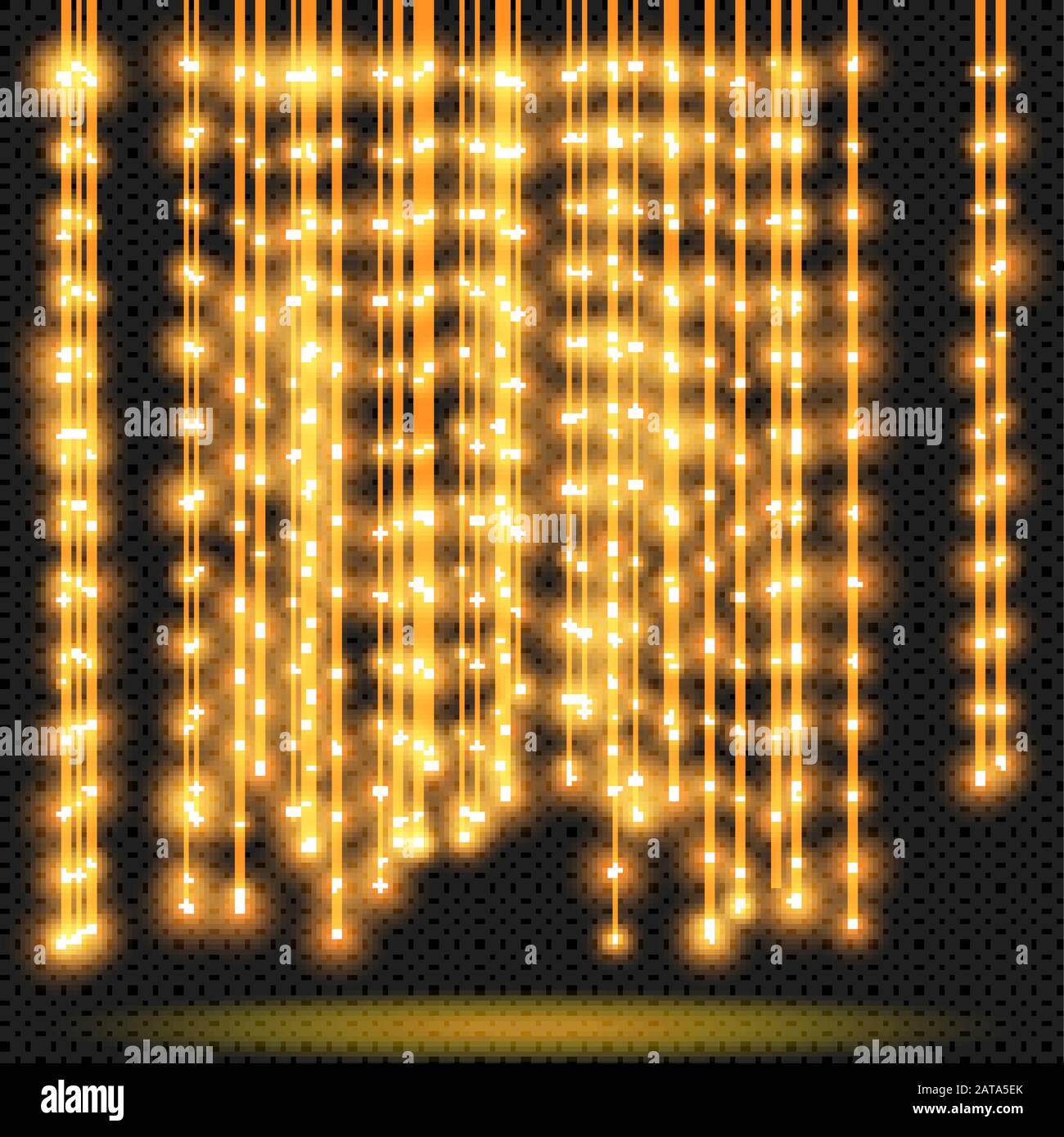 Yellow Shine Flare Flash Star Rain LED Strip Garlands on Transparent ...