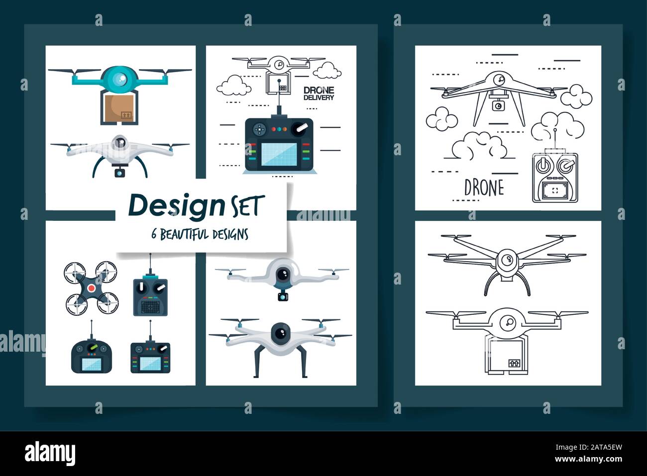 six designs of drones flying Stock Vector Image & Art - Alamy