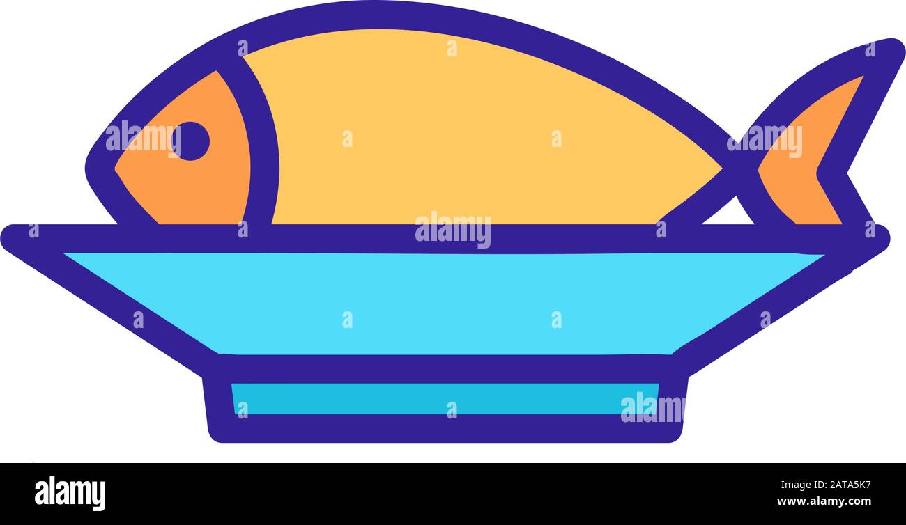 Fish Market icon vector. Isolated contour symbol illustration Stock ...