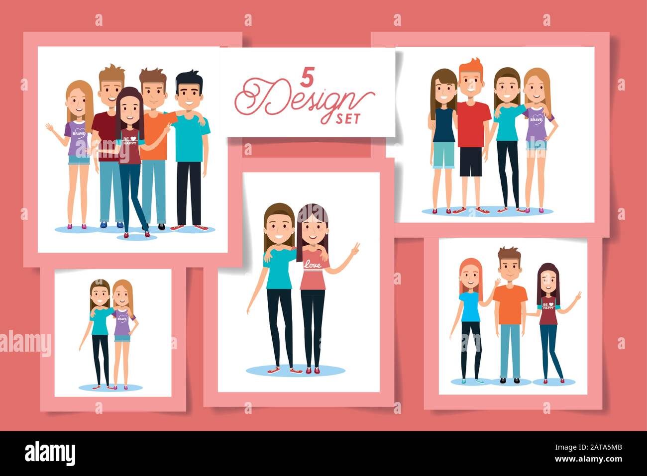 five designs of young people Stock Vector Image & Art - Alamy
