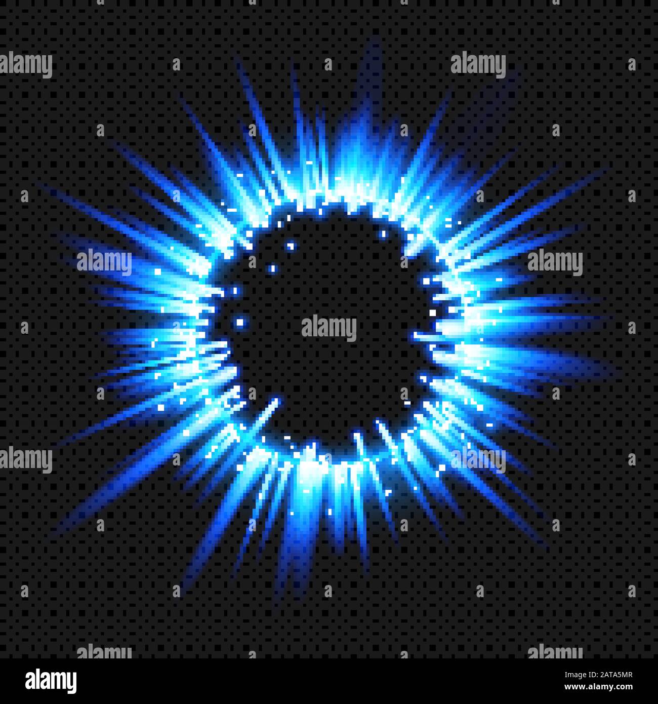 Blue Shine Starburst Flare Flash with Rays and Sparks on Transparent ...