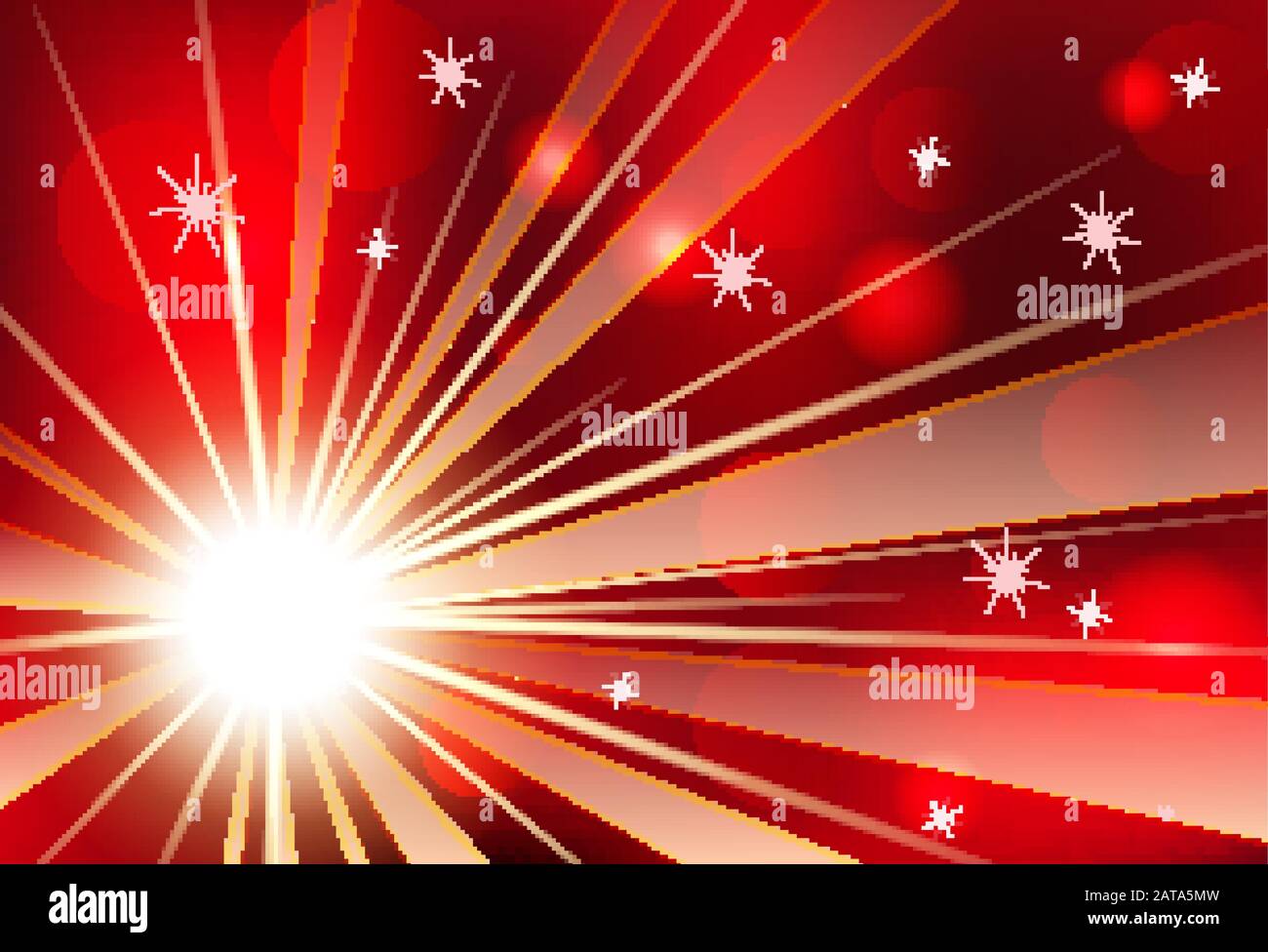 Hot Scarlet Summer Sunshine Outburst with Bokeh Flare and Sparks ...