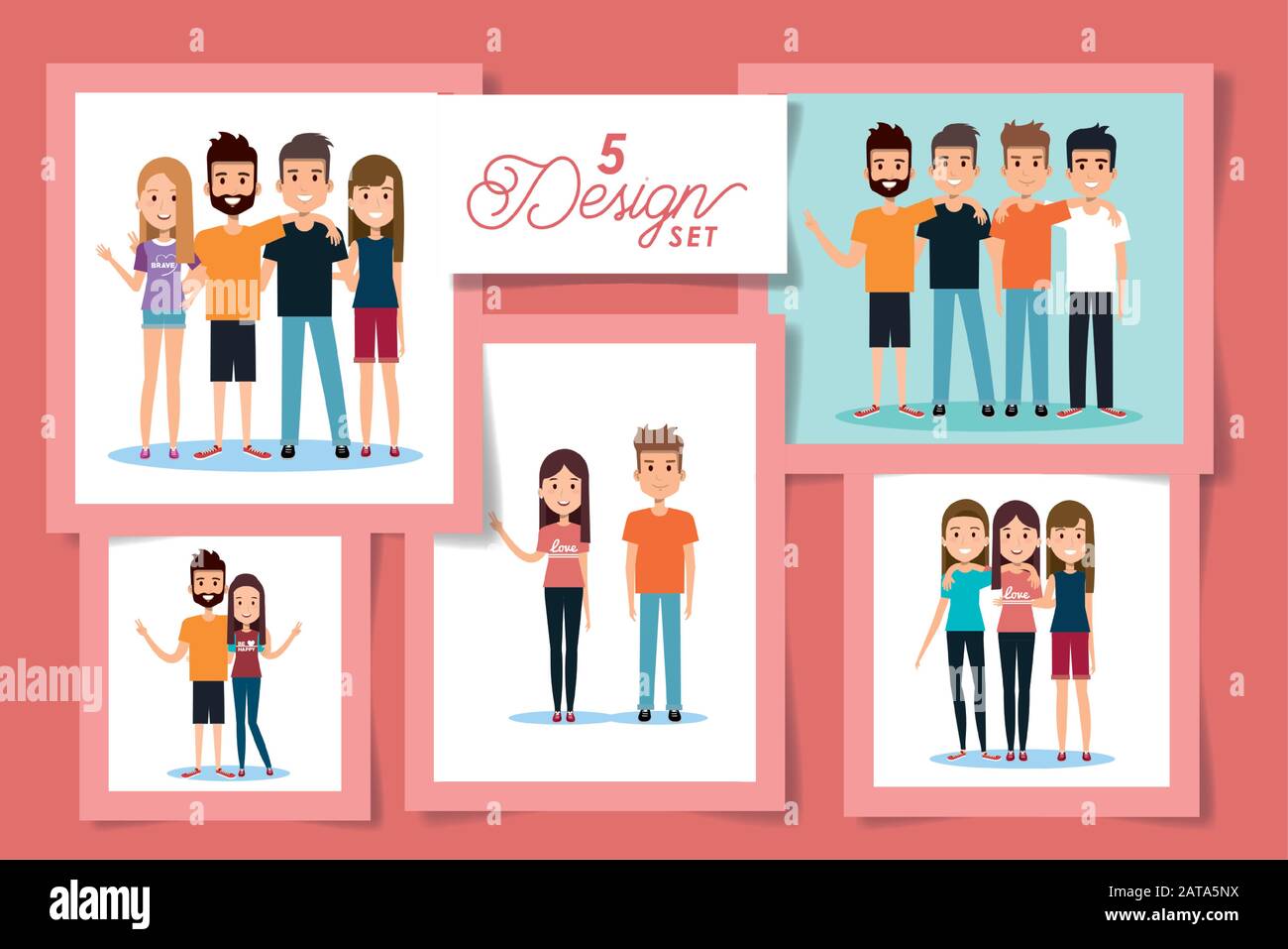 five designs of young people Stock Vector Image & Art - Alamy