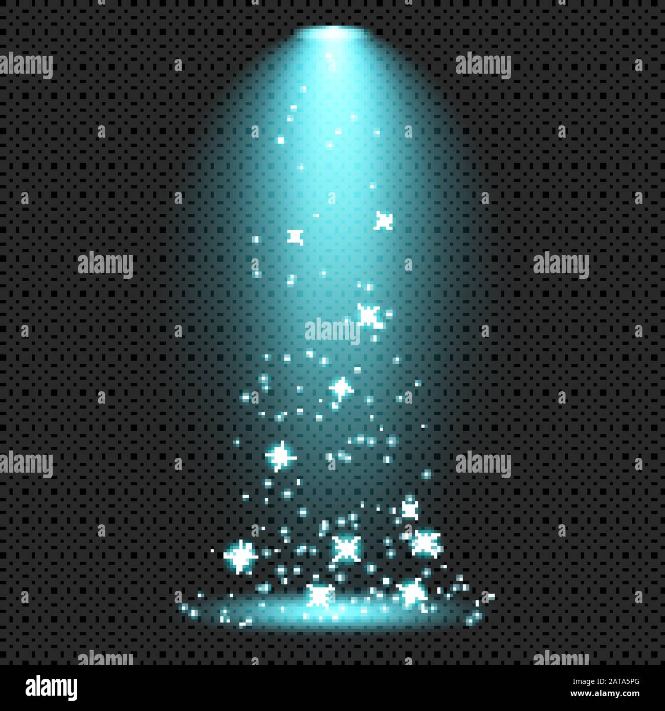 Cyan Lamp Shine Rays with Twinkles on Transparent Background - Vector ...