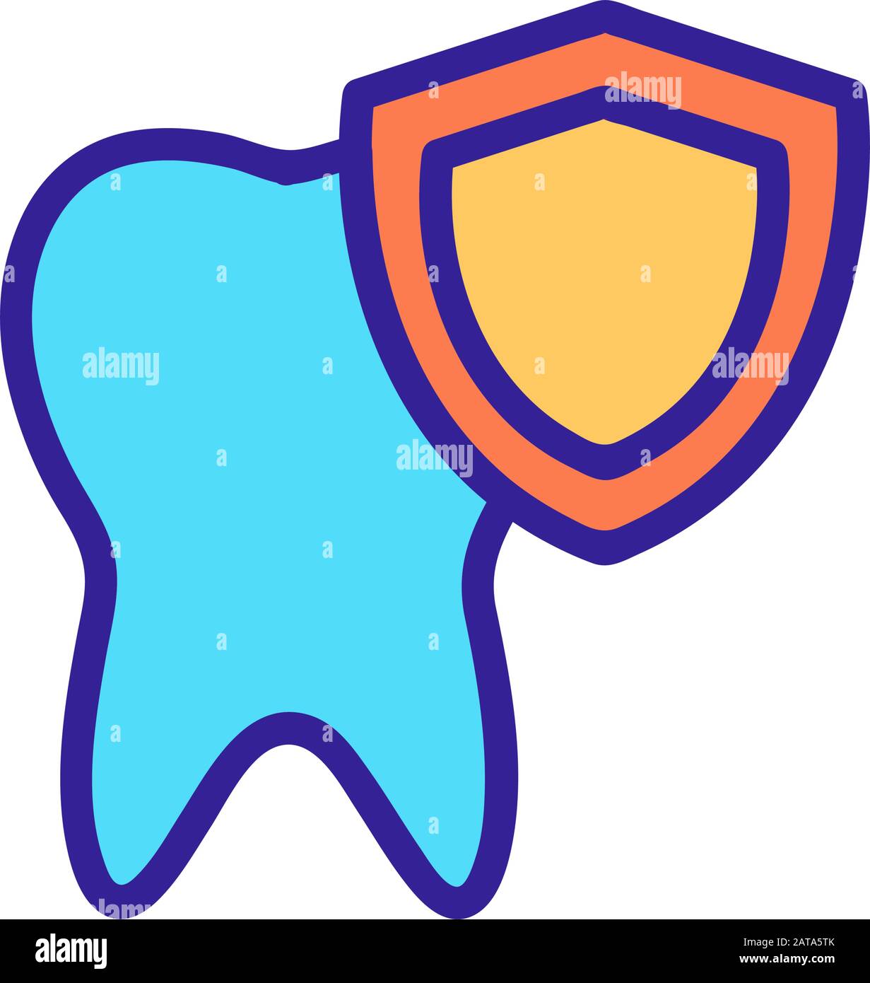 Protect the tooth icon vector. Isolated contour symbol illustration ...