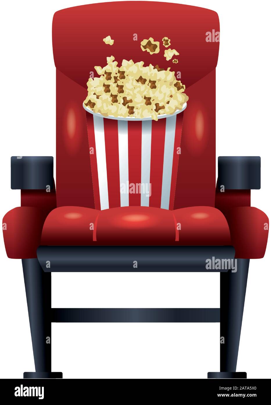 theater chair with popcorn bucket icon Stock Vector Image & Art - Alamy