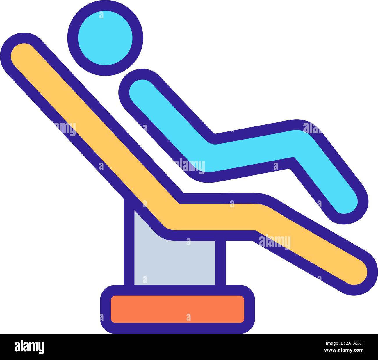 Patient and dentist chair icon vector. Isolated contour symbol ...
